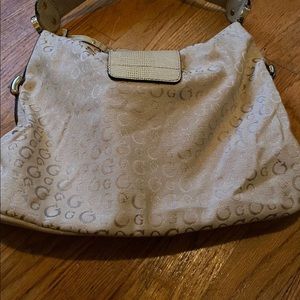 Guess | Bags | Guess Beige Canvas Bag | Poshmark